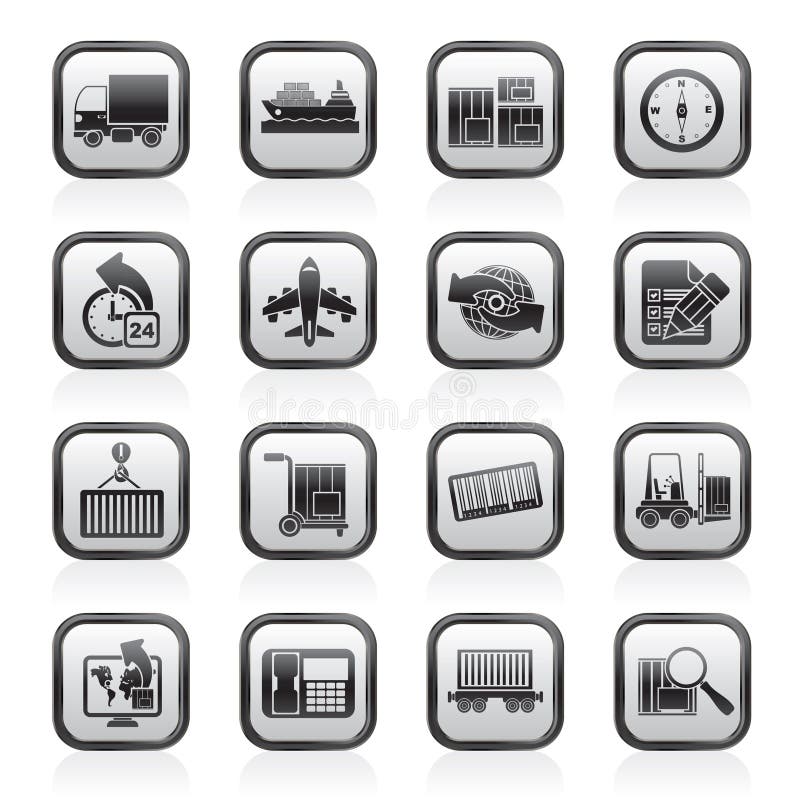 Shipping and Logistics Icons Stock Vector - Illustration of icons ...