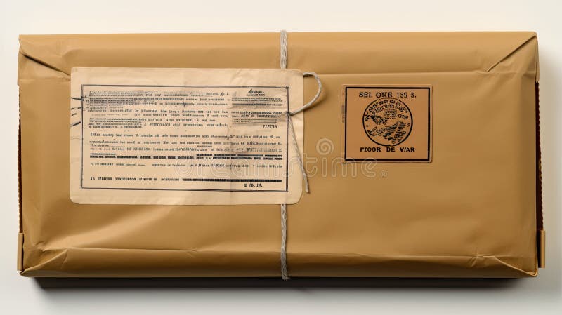 Shipping Package with Label Stock Illustration - Illustration of ...