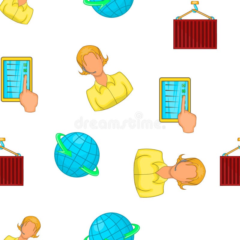 Shipping Pattern, Cartoon Style Stock Vector - Illustration of cartoon ...