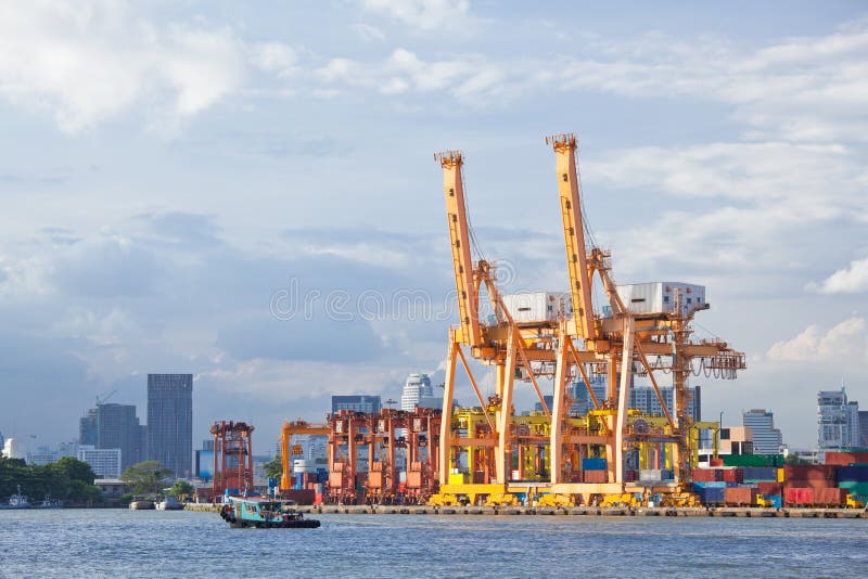 Shipping container loading stock image. Image of transportation - 8368843