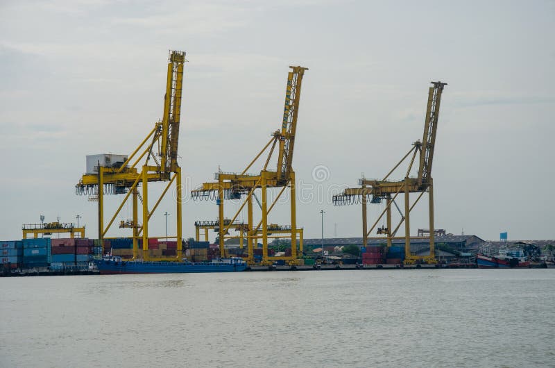Shipping port stock photo. Image of logistics, crane - 118315412