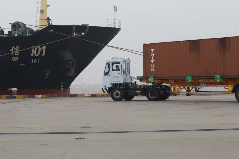 Shipping port editorial stock image. Image of international - 51402719