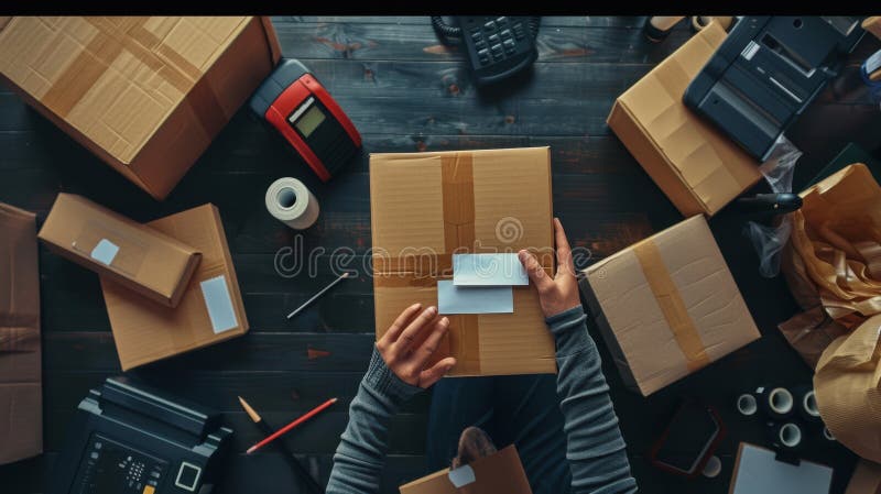 Shipping Process with Packages.AI Generated Image Stock Image - Image ...