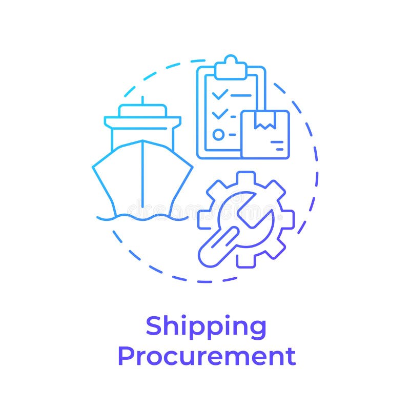 Shipping Procurement Blue Gradient Concept Icon Stock Vector - Illustration of strategy ...