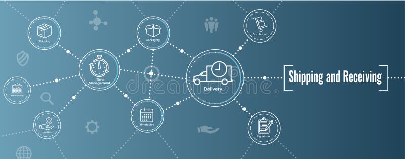 Shipping and Receiving Icon Set with Boxes, Warehouse, Checklist, Etc ...