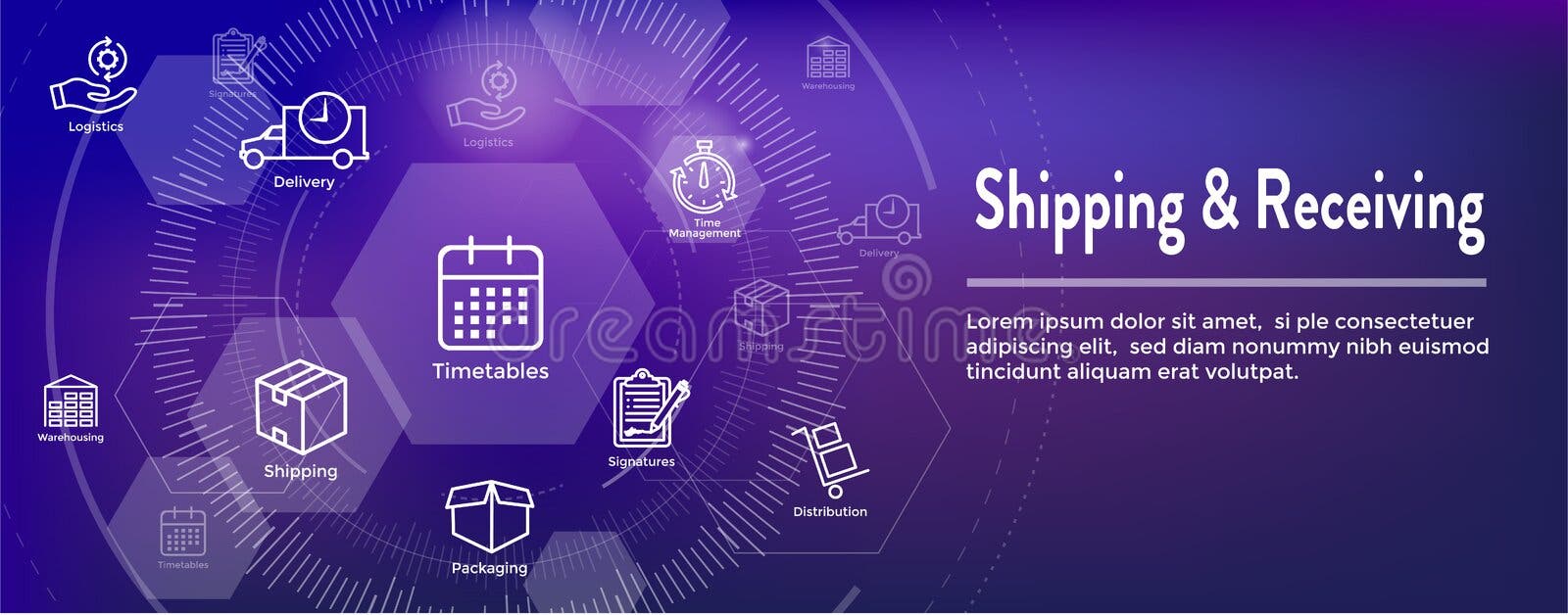 Shipping and Receiving Icon Set with Boxes, Warehouse, Checklist, Etc ...
