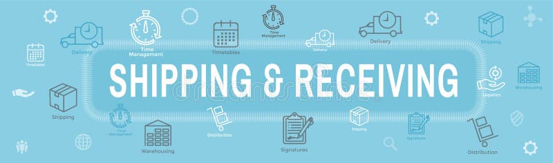 Shipping and Receiving Icon Set with Boxes, Warehouse, Checklist, Etc ...