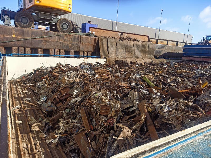Shipping of Scrap Metal by Sea Stock Photo - Image of cargo, industry ...