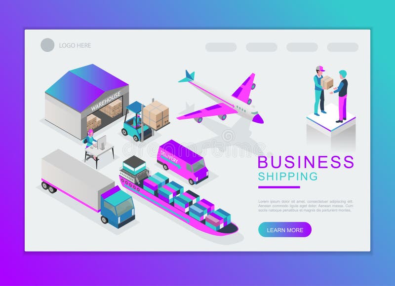Shipping Service Vector Design. for Landing Page and Background ...