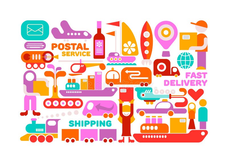 Shipping Service Vector Illustration Stock Vector - Illustration of ...