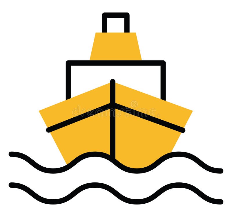 Shipping ship, icon stock vector. Illustration of delivery - 258927176