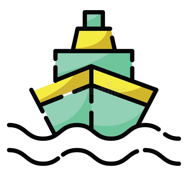 Shipping ship, icon stock vector. Illustration of isolated - 258924353
