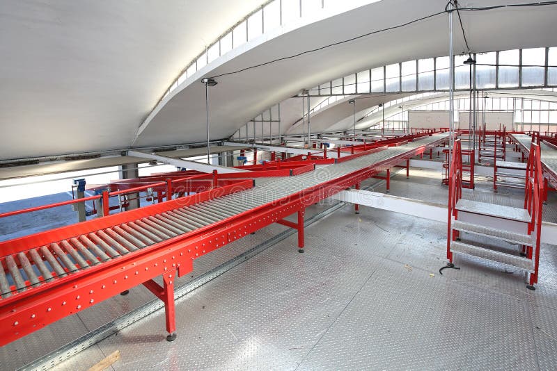 Shipping Sorting stock image. Image of long, arch, conveyor - 109836559