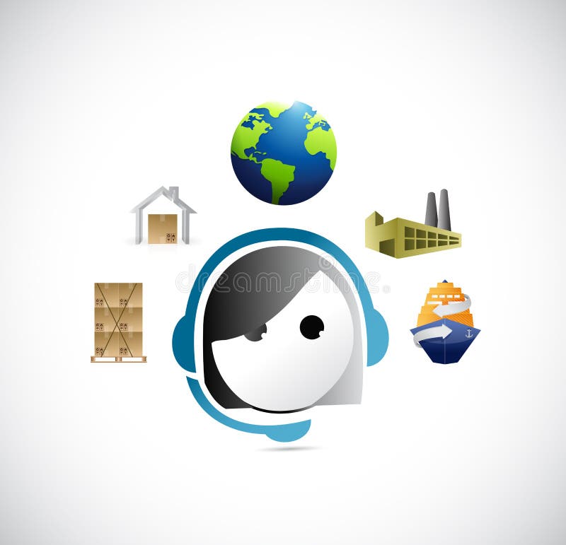 Shipping and Supply Customer Service Icons Stock Illustration ...
