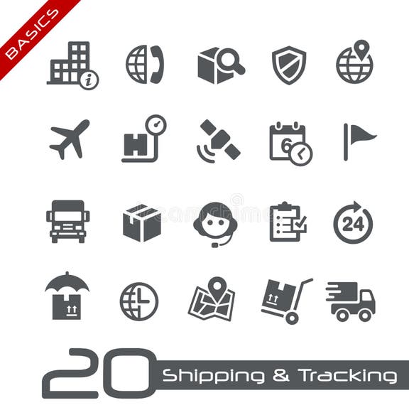 Shipping Tracking Icons Basics Series Stock Illustrations – 1 Shipping ...