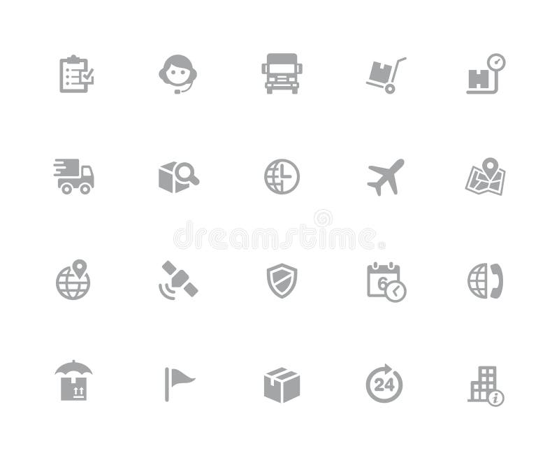 Shipping & Tracking Icons // 32 Pixels Icons White Series Stock Vector ...
