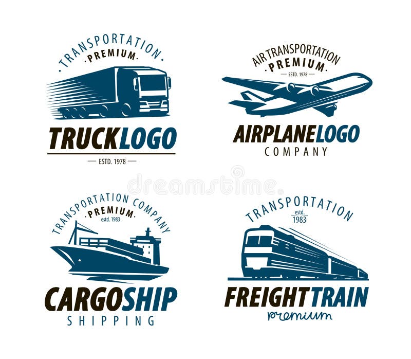 Shipping, Transportation Logo or Label. Cargo Transport, Delivery Set ...