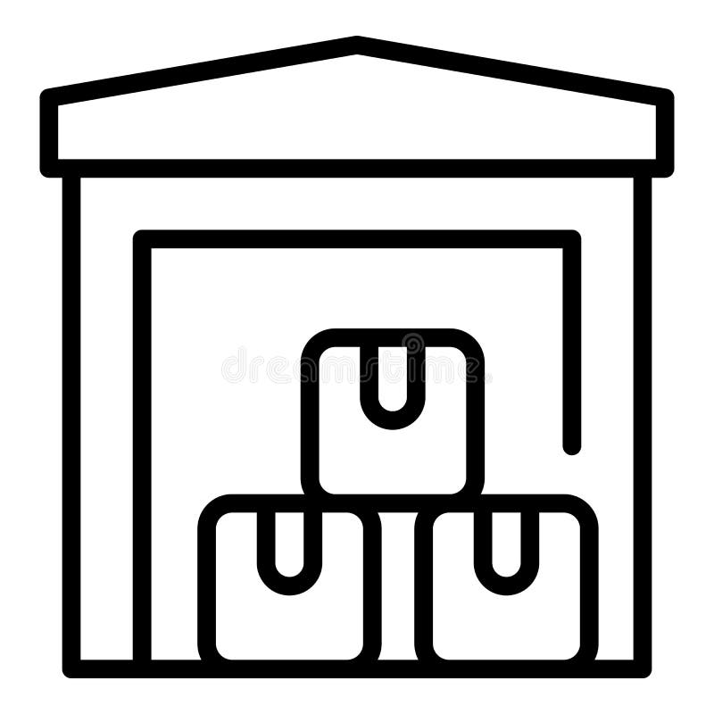 Shipping Warehouse Icon Outline Vector. Cargo Storage Stock Vector ...