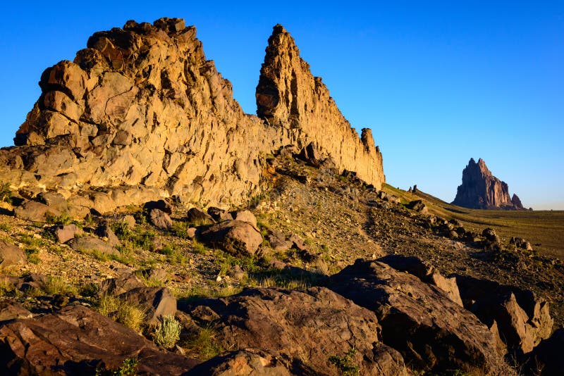 Shiprock stock photo. Image of southwest, tall, united - 65044050
