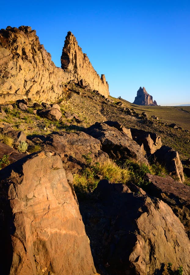 Shiprock stock image. Image of desert, mexico, four, nation - 65044291