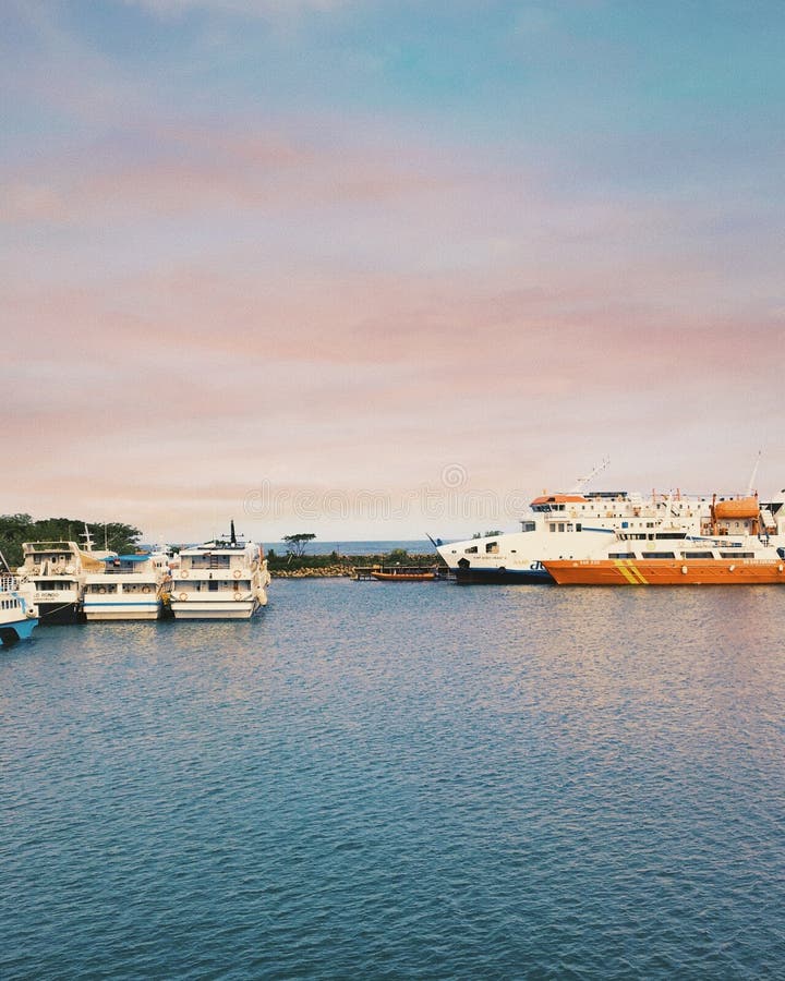 The Ships is Docked at the Port of Sabang in the Afternoon Editorial ...