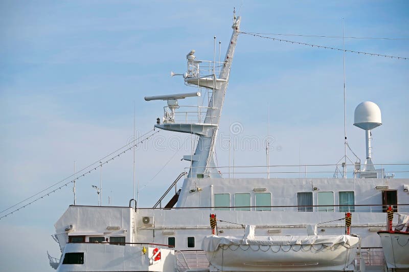 Ships Antenna and Navigation Mast Stock Image - Image of navigation ...