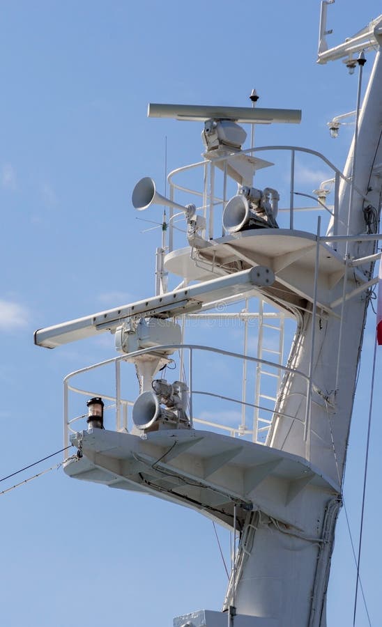 Ships Antenna and Navigation System Ion White Stock Photo - Image of ...
