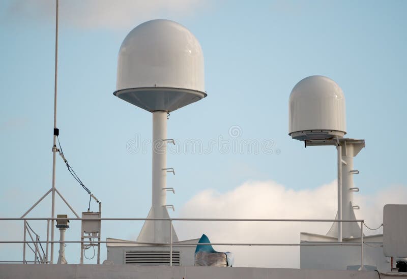 Ships Antenna and Navigation System Stock Image - Image of wireless ...