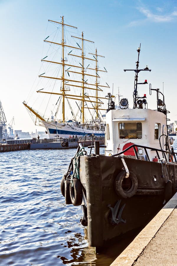 Big sailing ships at berth stock photo. Image of regatta - 78028128