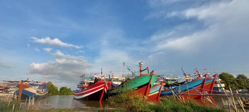 Ships in the Big Harbor of Juwana Sea Stock Image - Image of harbor ...