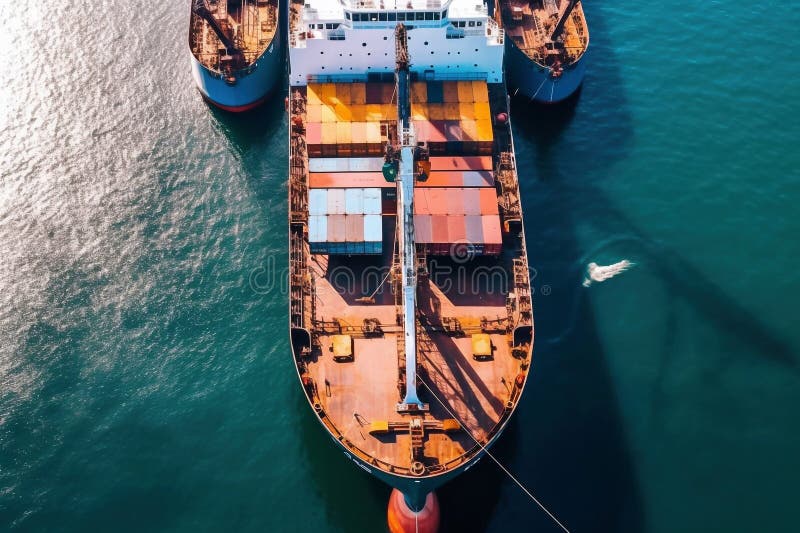 Ships from a Bird S Eye View Generative AI Stock Illustration ...