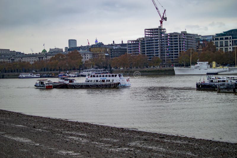 Ships and Boats in River Thames Editorial Photography - Image of ...
