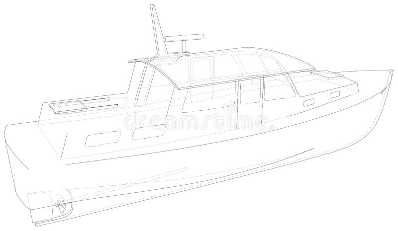 Ships, Boats Wire-frame. Vector Illustration Stock Vector ...