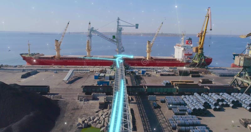 Ships with Coal in the Seaport. Visualization of Ships in the Port ...