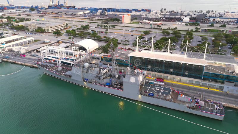Ships on Display at Port Miami Fleet Week 4k 2024 Stock Footage - Video ...
