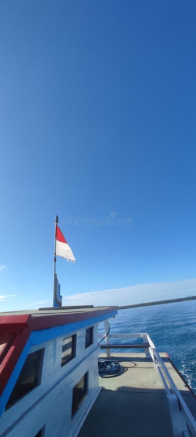 Ships Flags Indonesian Sea Independent Day Stock Photo - Image of boat ...