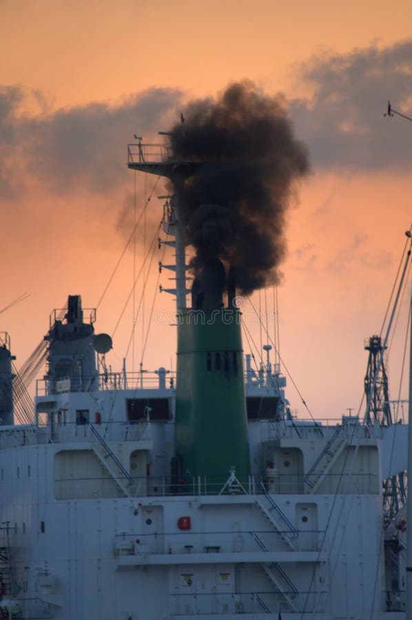Ships Funnel Emitting Smoke Stock Photo - Image of chimney, environment ...