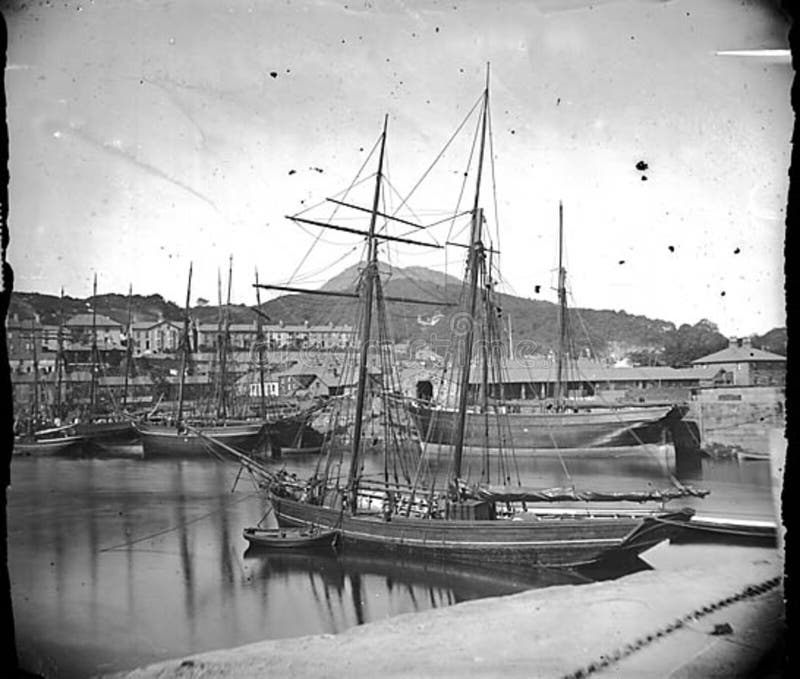 Ships In The Harbour, Porthmadog Stock Photo - Image of vehicle, dock ...