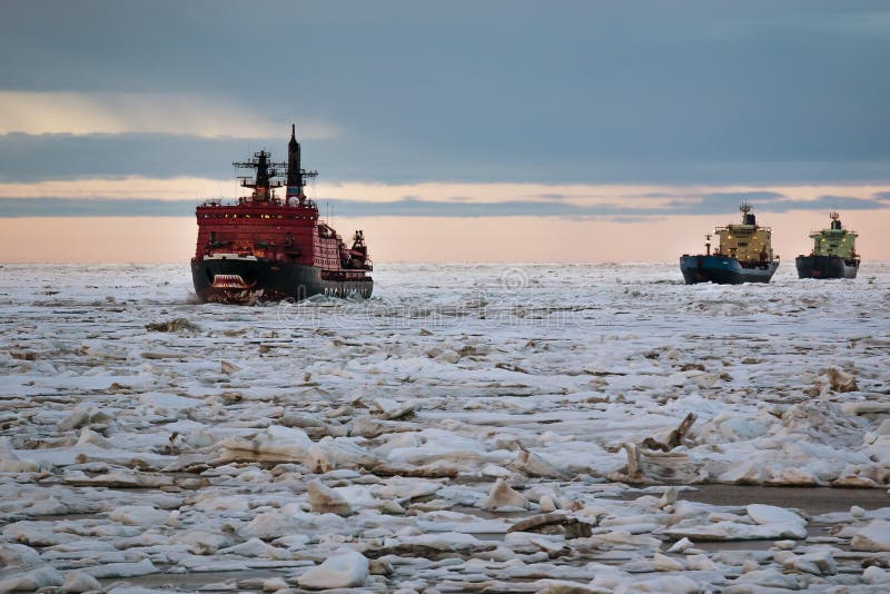 Ships in the ice stock photo. Image of icebreaker, navigation - 79553296