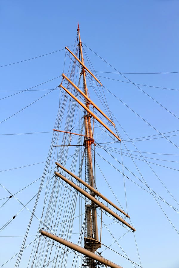 Ship Mast stock photo. Image of sunset, tied, ship, rope - 27711116