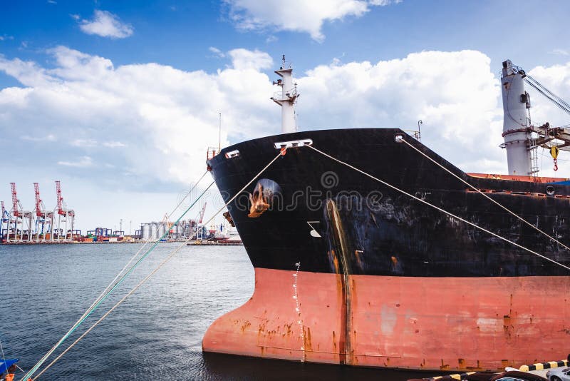 Ships in Port. Passenger and Freight Transportation Stock Photo - Image ...