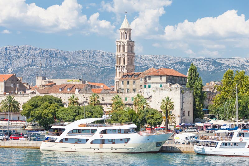 Ships in the Port of Split. Editorial Photography - Image of building ...