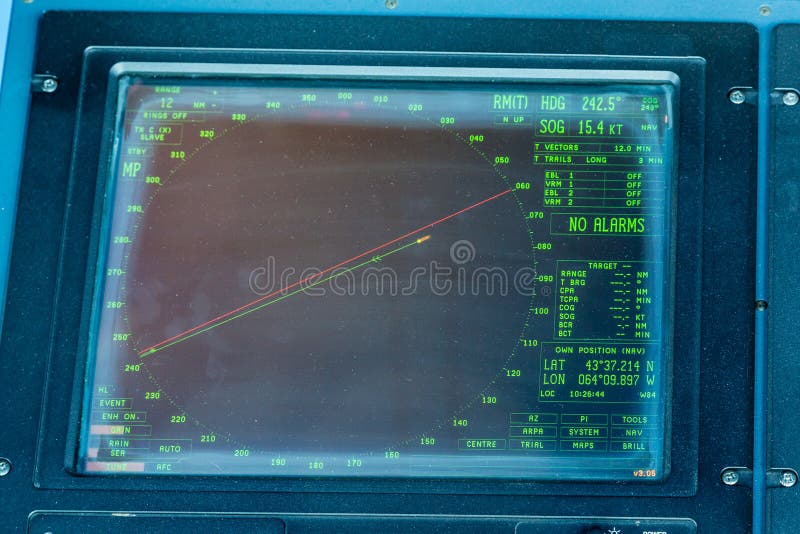 A Ships Radar Screen Display Stock Photo - Image of radar, ship: 61337088
