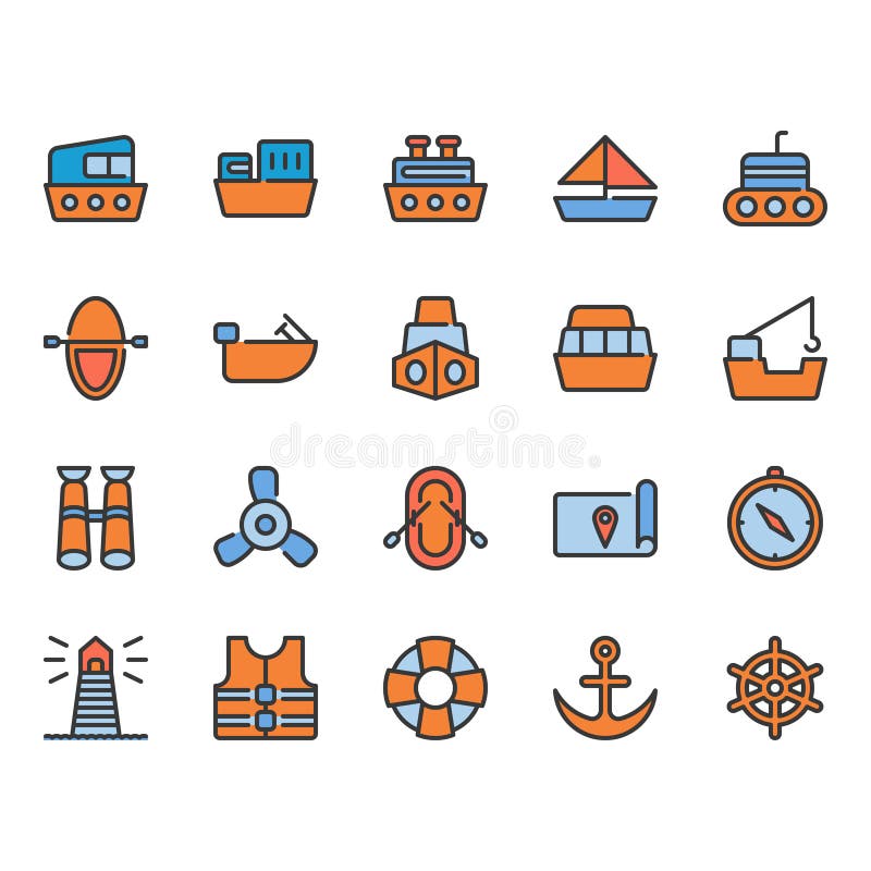 Ships related icon set stock vector. Illustration of ships - 161514192