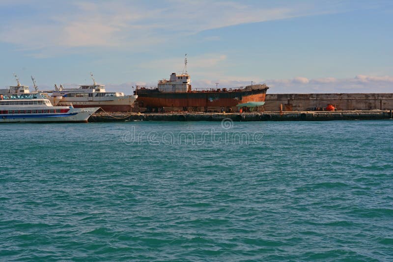 Ships at repair stock photo. Image of boat, cargo, commercial - 60919914