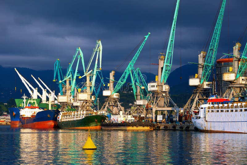 Ships in seaport stock photo. Image of business, heavy - 45016706