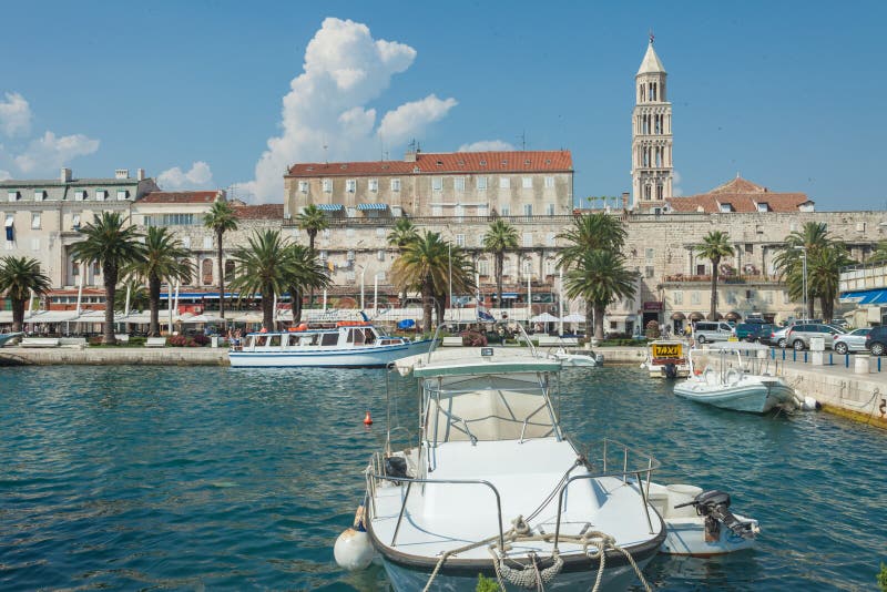 Ships in Split harbor editorial stock photo. Image of mediterranean ...