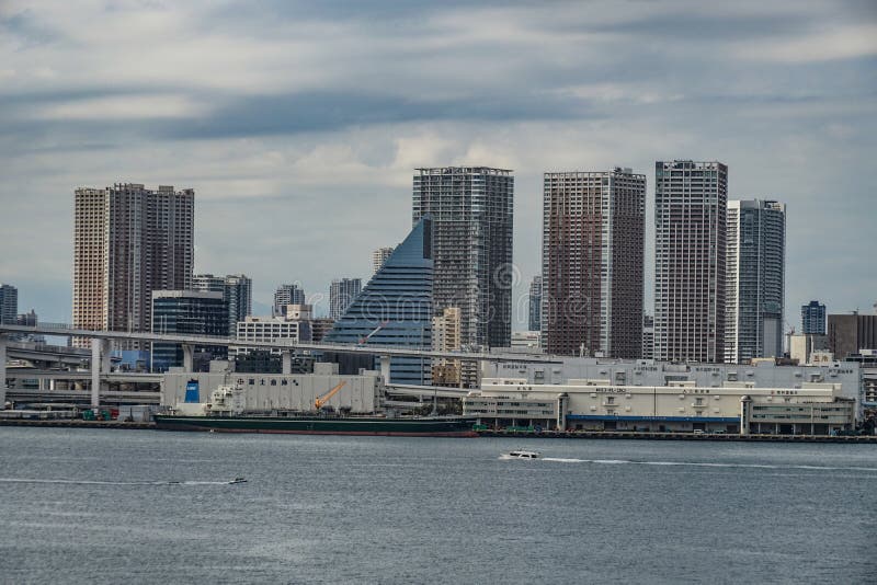 Ships and Tokyo Skyline Image Stock Image - Image of landscape, tokyo ...