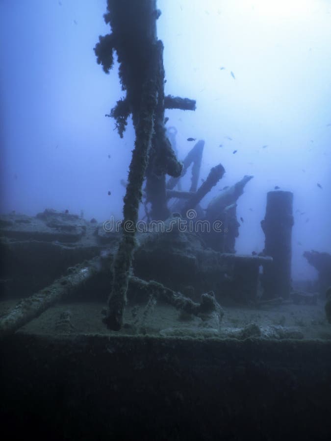 Shipwreck in the Blue Water, Rusty Shipwreck with Growing Corals Stock ...