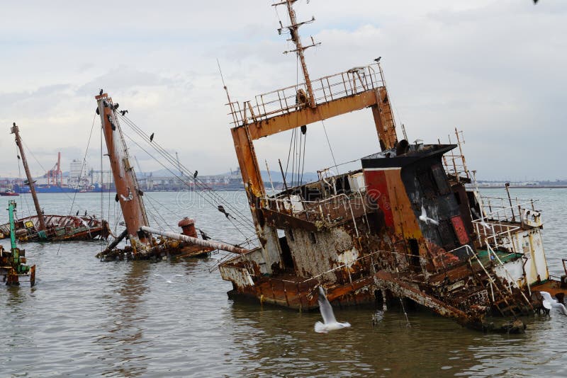 Shipwreck stock photo. Image of port, harbor, coast - 245535582